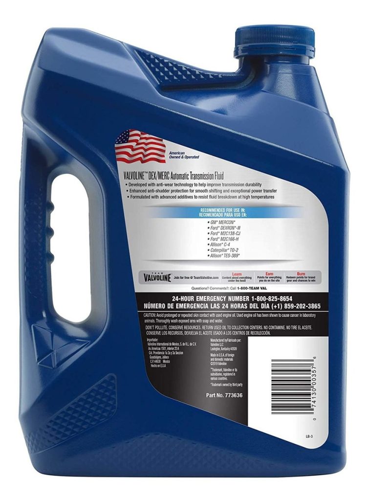 Valvoline Dex/merc (atf) Automatic Transmission Fluid 1 Ga ...