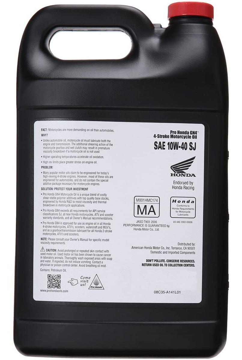 Honda 08c35-a141l01 Honda Pro Gn4 Motor Oil, 10w40, 1 Gal – Progresando.com