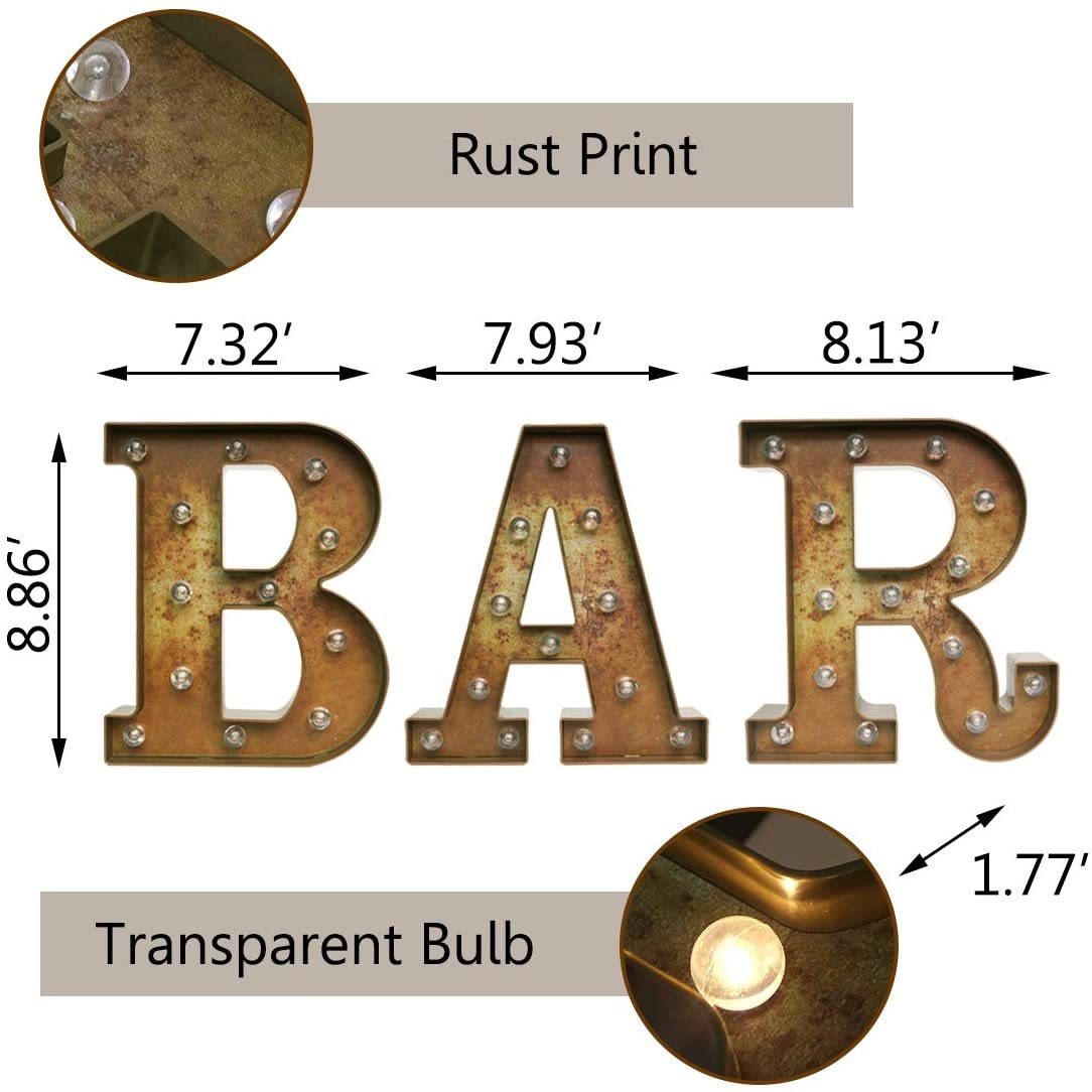 Letras De Barra Led Con Luces, Luces Iluminadas Industriales ...