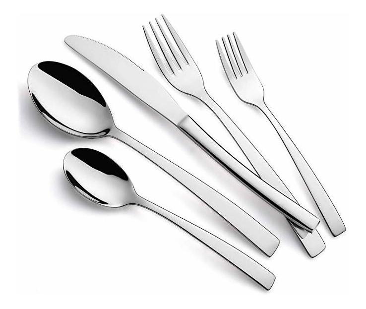 Ferfil Cubiertos Sets, 40 Piezas Cubiertos De Acero / Cubier ...