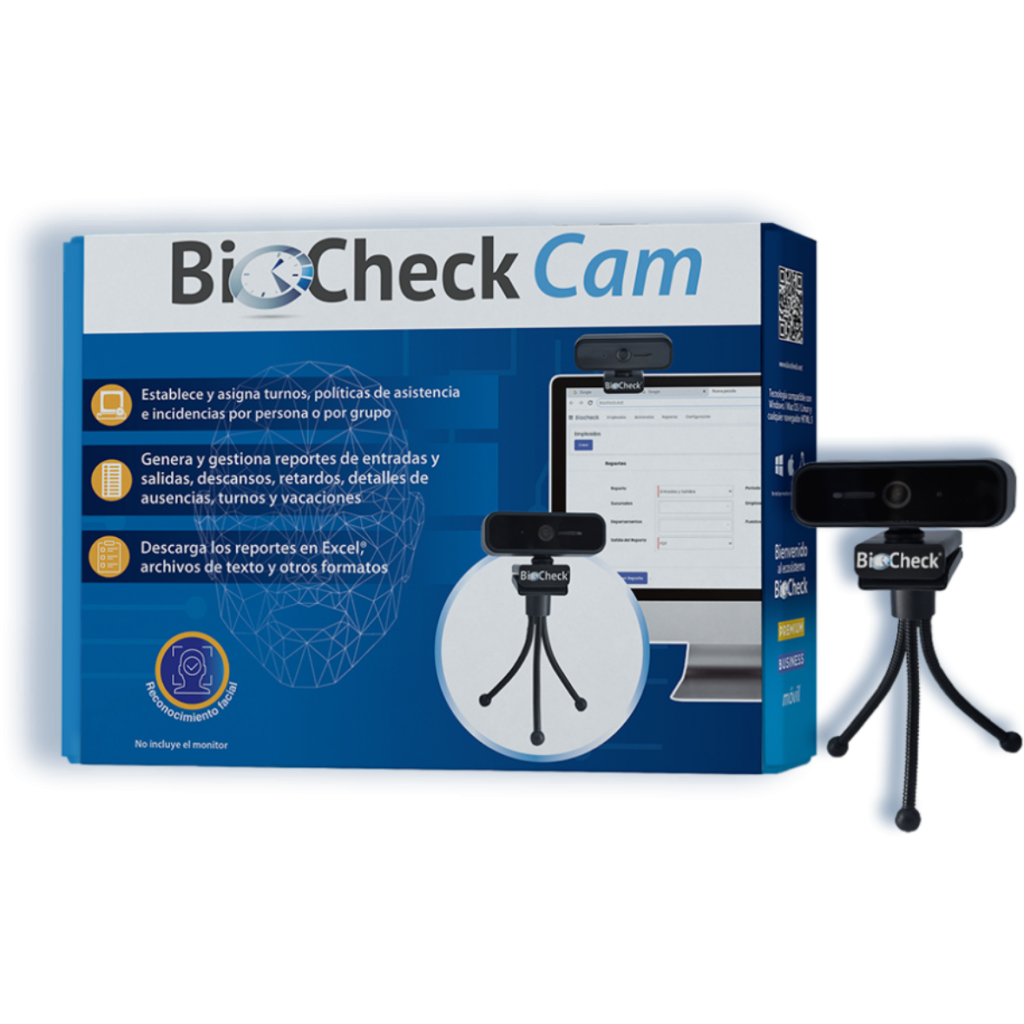 BioCheck CAM, Checador de reconocimiento Facial, 30 Empleados ...