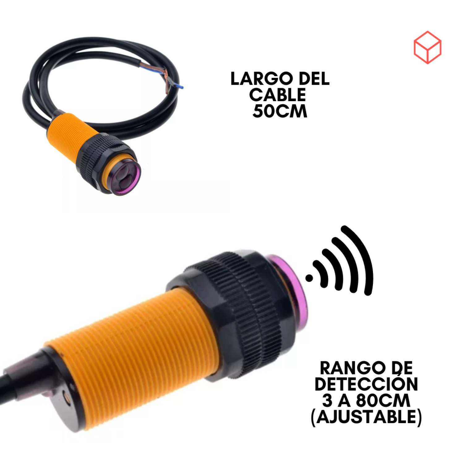 Sensor óptico D80NK Detección Precisa de Objetos para Proyectos con ...